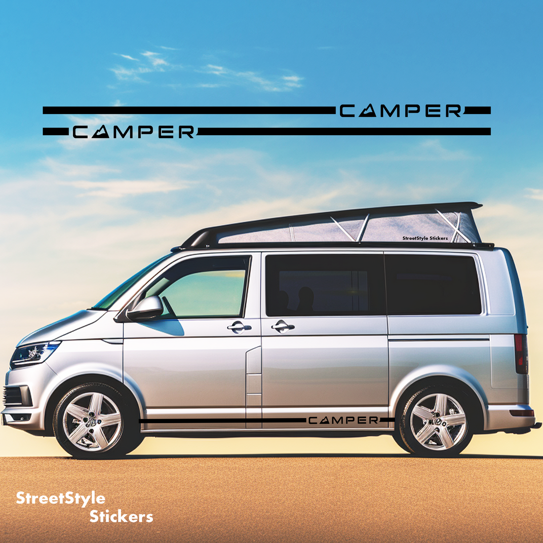 Premium Upgrade Camper Text Campervan Side Stripes | Universal Fit ...