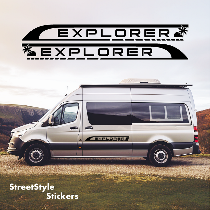 Explorer Campervan Stickers Decals Graphics | Palm Tree Universal Fit ...