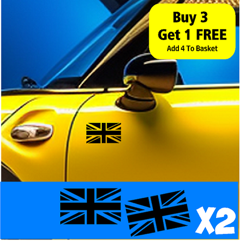 2x Mini Cooper Union Jack Flag Stickers | R56, F56, R53, R52 Cooper ...