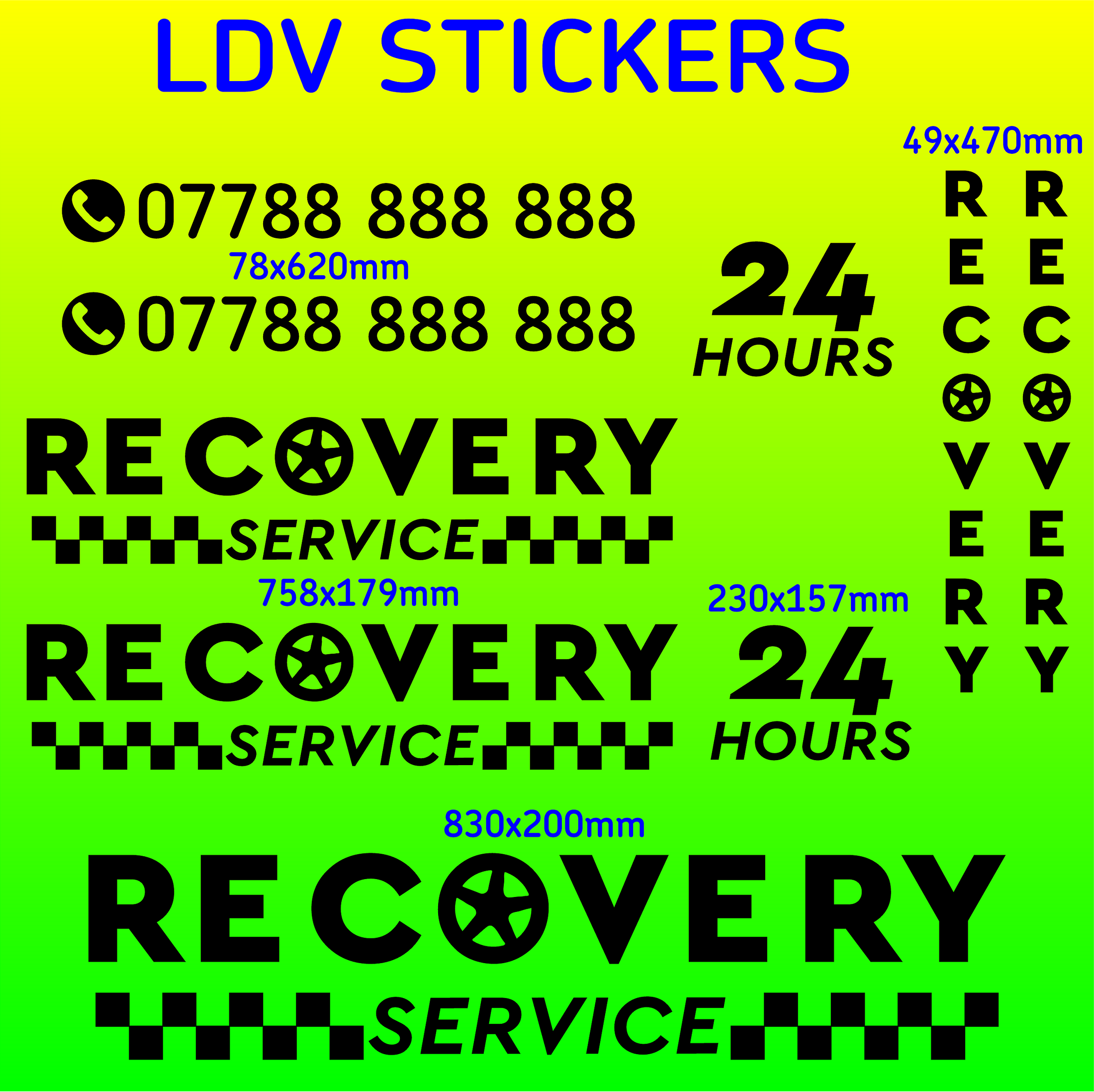 LDV Recovery Truck Stickers Kit | LDV Lettering – StreetStyle Stickers
