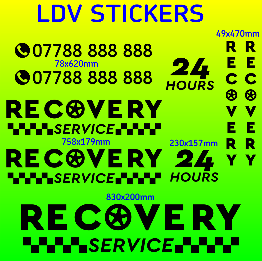LDV Recovery Truck Stickers Kit | LDV Lettering – StreetStyle Stickers